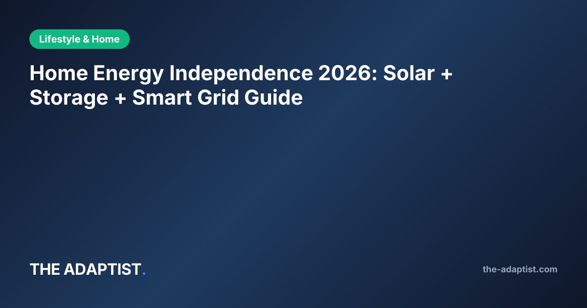 Home Energy Independence 2026: Solar + Storage + Smart Grid Guide | The ...